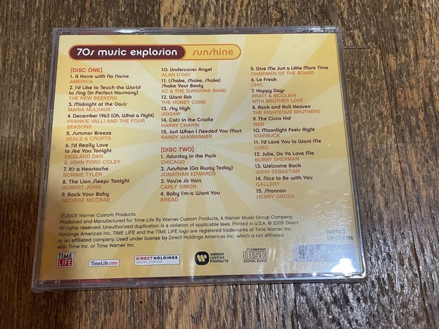 Time Life 70s Music Explosion Sunshine by Various Artists 2 CD Set 30 ...