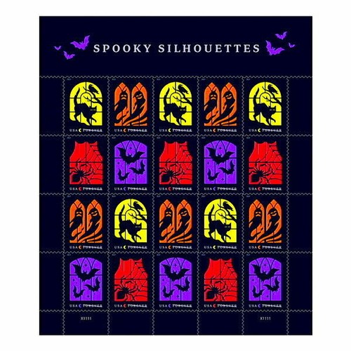 🎃Halloween👻USPS SPOOKY SILHOUETTES Forever®Stamps 20~Book/Sheet 2019 ...