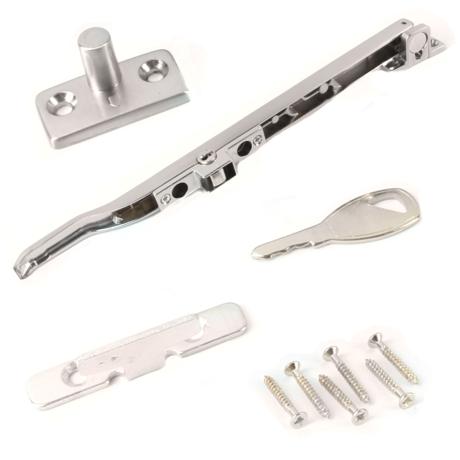 Satin Chrome LOCKING ARM STAY Or FASTENER Left/Right Window Opening ...