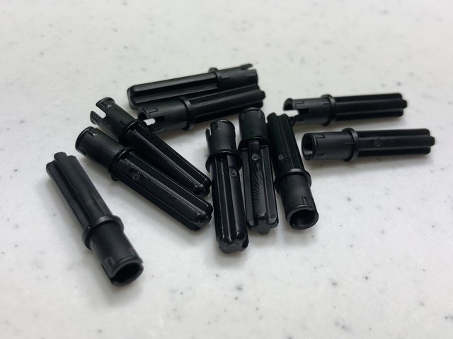 50 LEGO Black Technic Axle Pin 3l With Friction Ridges 18651 MOC Parts ...