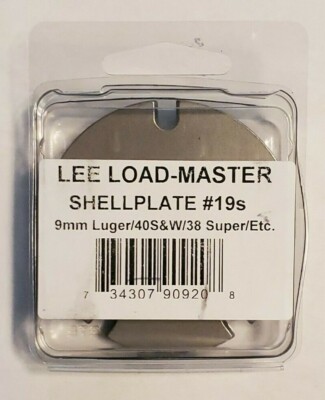Lee 90920 Load Master LM Shell Plate #19s 9mm Luger, 40 S&W & 38 Super ...