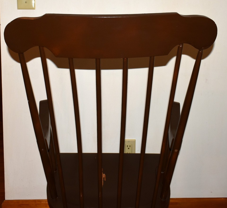 Antique Bent Wood Windsor Colonial Rocking Chair Rocker 40.5 " Tall | eBay