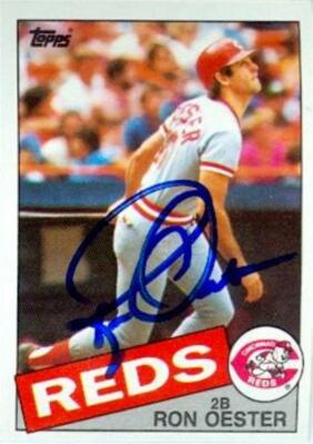 Ron Oester autographed baseball card (Cincinnati Reds) 1985 Topps #314 ...