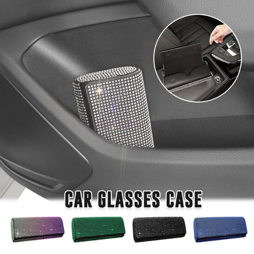 Car Glasses Case Bling Rhinestones Diamond Car Sunglasses Box Glasses ...