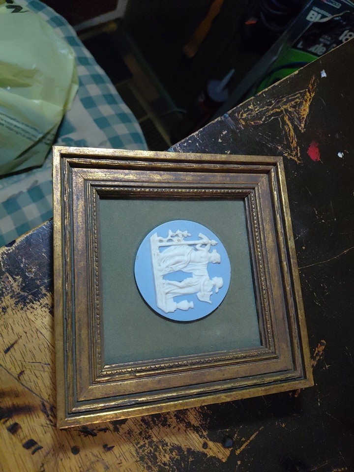 Wedgewood Blue Jasperware Cameo on Brown Color Plaque | eBay