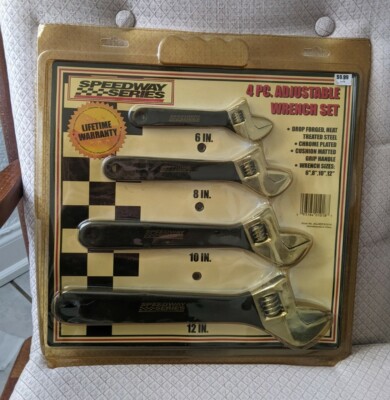 Vtg Speedway Series Adjustable Wrench Set , 12" 10" 8" 6" **Ripped ...