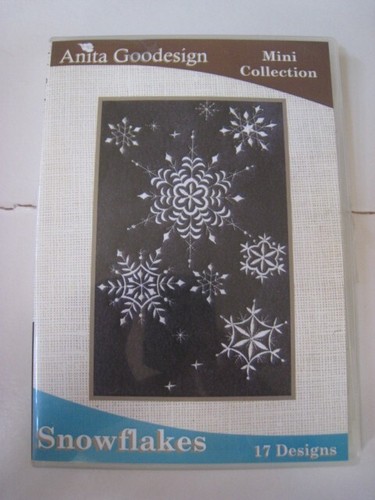 EMBROIDERY MACHINE DESIGNS CD DISK SNOWFLAKES BY ANITA GOODESIGN MINI ...