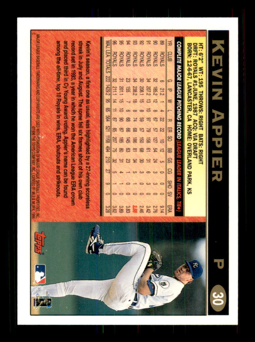 1997 Baseball Topps Kevin Appier Kansas City Royals #30 | eBay