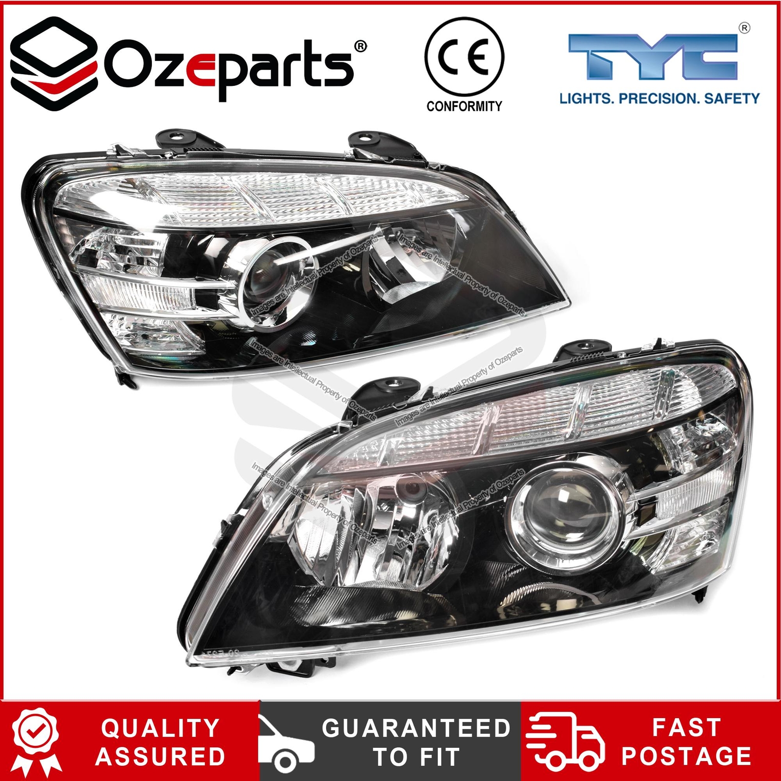 Set / Pair LH+RH Head Light Lamp Projector For Holden Statesman WM 2006 ...