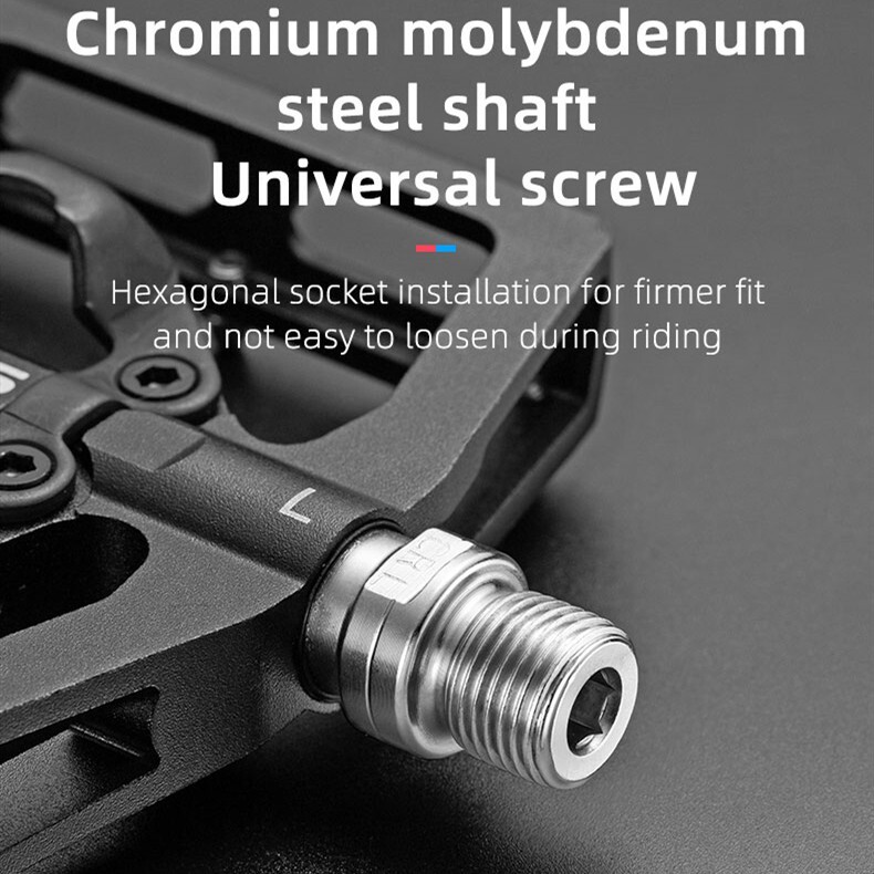 ROCKBROS Bike Cleats Pedals with SPD Sealed Clipless Flat Platform 9/16 ...