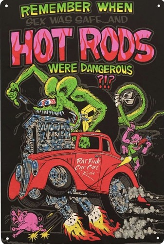 RAT FINK Hot Rods Rustic Look Vintage Metal Tin Signs Man Cave, Shed ...