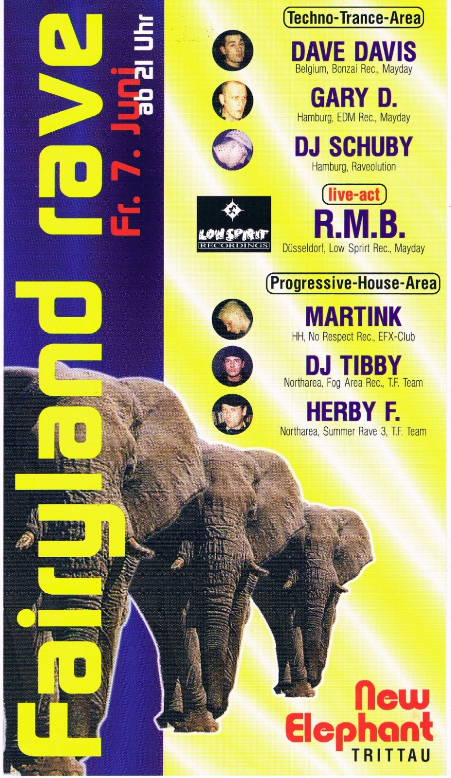 FAIRYLAND RAVE Rave Flyer A5 year unknown New Elephant Trittau Germany ...