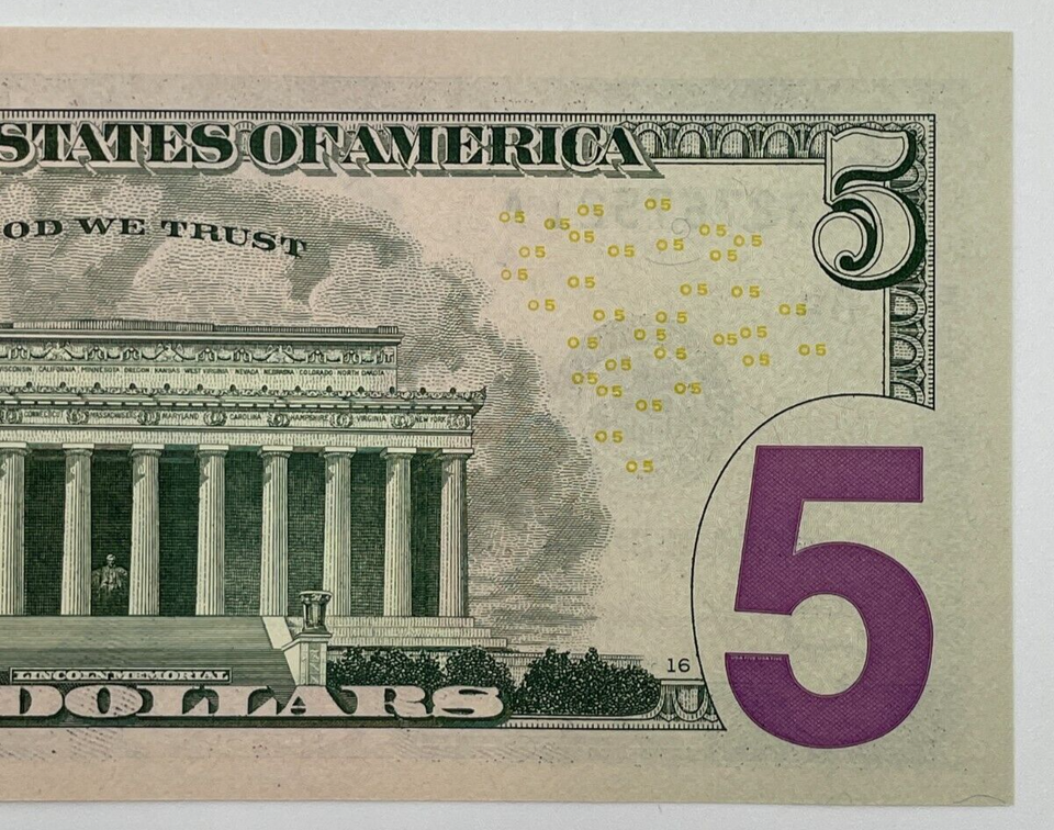 NEW Uncirculated Five Dollar Bills Series 2021 $5 Sequential Bank Notes ...