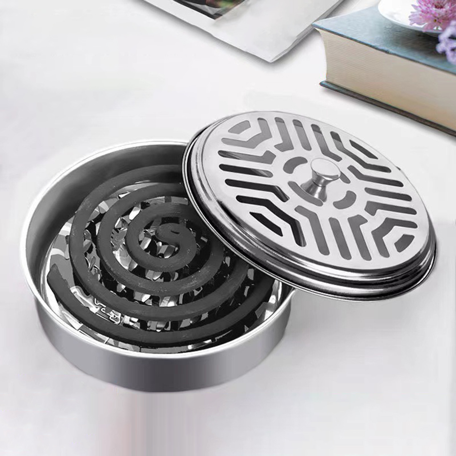 Mosquito Coil Tray Large Capacity Decorative Fireproof Metal Mosquito ...