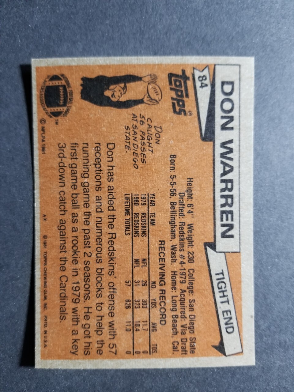 1981 Topps DON WARREN card # 84 [card 21] | eBay
