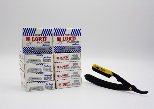 1000 Lord Platinum Saloon Single Edge Razor Blades+ LOTUS Black metal ...