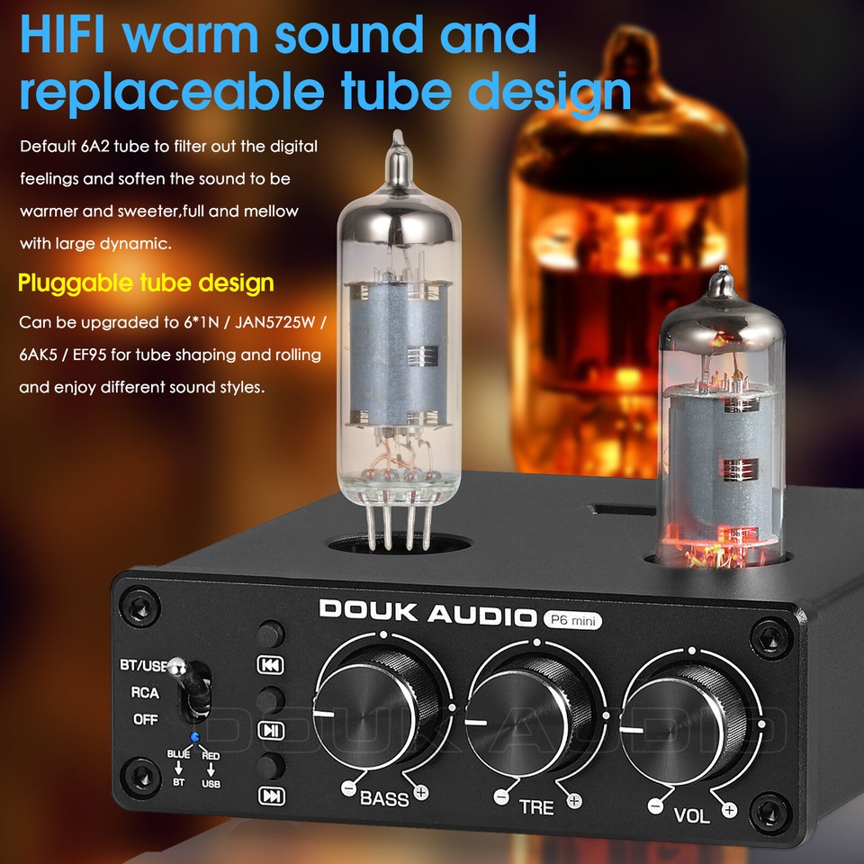 Mini Bluetooth Valve Tube Preamp Stereo Receiver for Speaker USB Audio ...