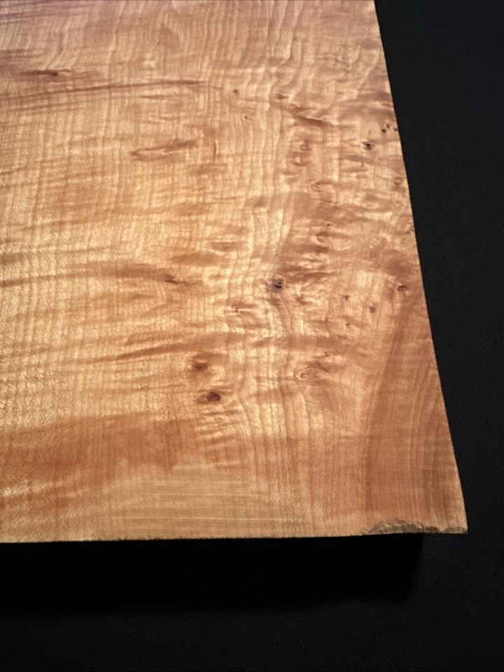 5A Fiddleback Maple, 20 1/4” Long, 7 3/4” To 9 7/8” Widest, 1 3/4 ...