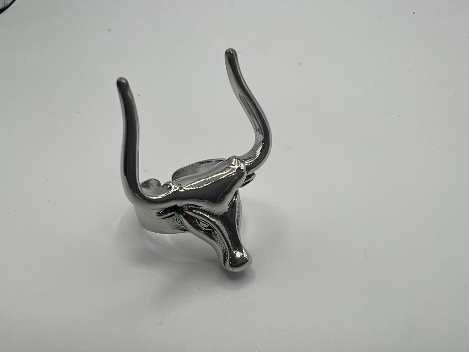 Adjustable Huge Raging Bull Head Vintage Biker Punk Wrap Gothic Bull ...