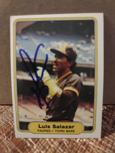 Luis Salazar Autographed 1982 Fleer Signed Baseball Card #581 San Diego ...