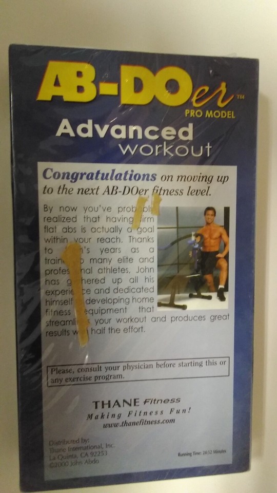 AB-DOer Pro Model Advance Workout Abdominal Aerobics New & Sealed VHS ...