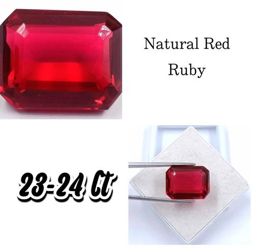 Elegant Natural Red Ruby 23-24 Ct Untreated/Unheated Emerald Cut EGL ...