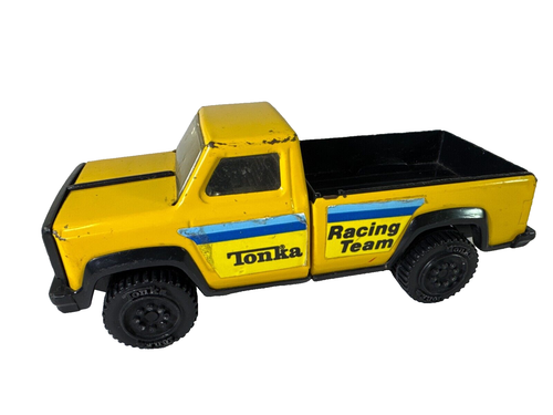 Vintage Tonka Racing Team Pickup Truck Yellow Blue Steel USA Off-Road ...