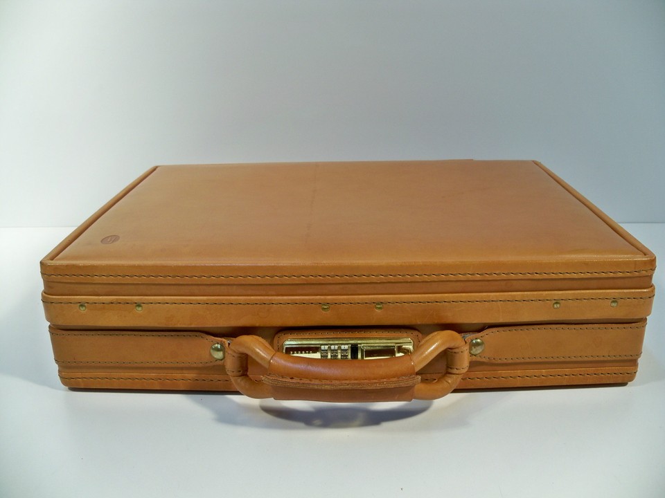 Hartmann Belting Leather 4" Slim Attache Briefcase - Rare Single Lock ...