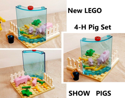 New LEGO 4-H FARM Show Pigs Piglet Set Hay Plants FAIR Animal FFA Barn ...