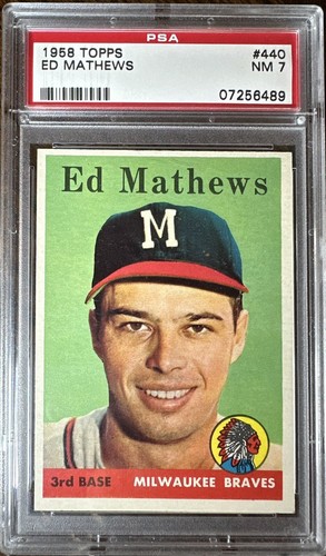 1958 Topps Ed Mathews PSA 7 NM #440 Milwaukee Braves HOF VERY SHARP ...