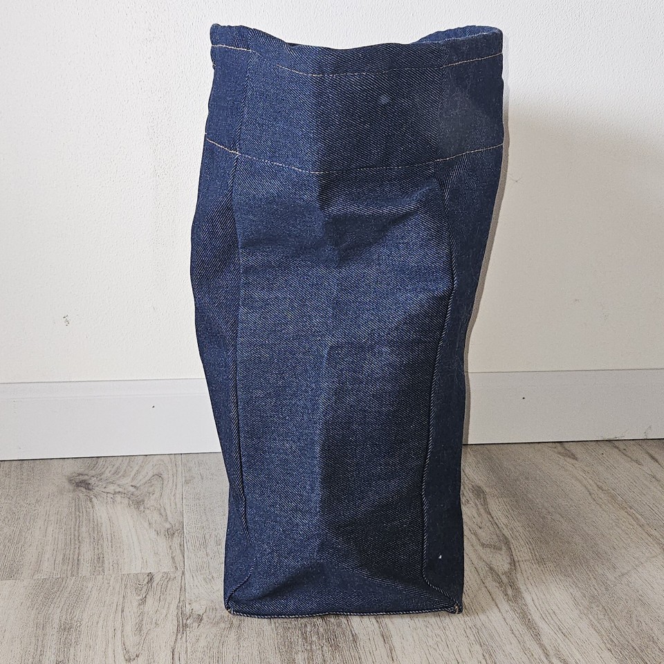 Prison Inmate Made Bag Blue Denim Tote Packable Heavy Duty Vintage 80s ...