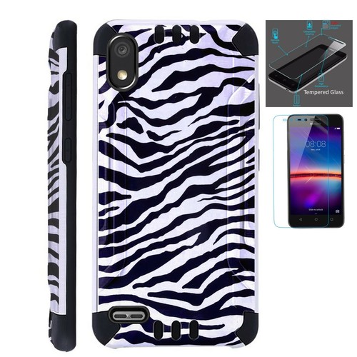 COMBAT for TCL A2X A2 Phone Case Cover + SCREEN PROTECTOR / ZEBRA ...