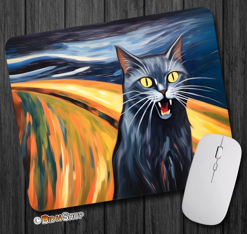 Edvard Munch The Scream Cat - Mouse Pad / PC Mousepad - Funny Fun Art ...
