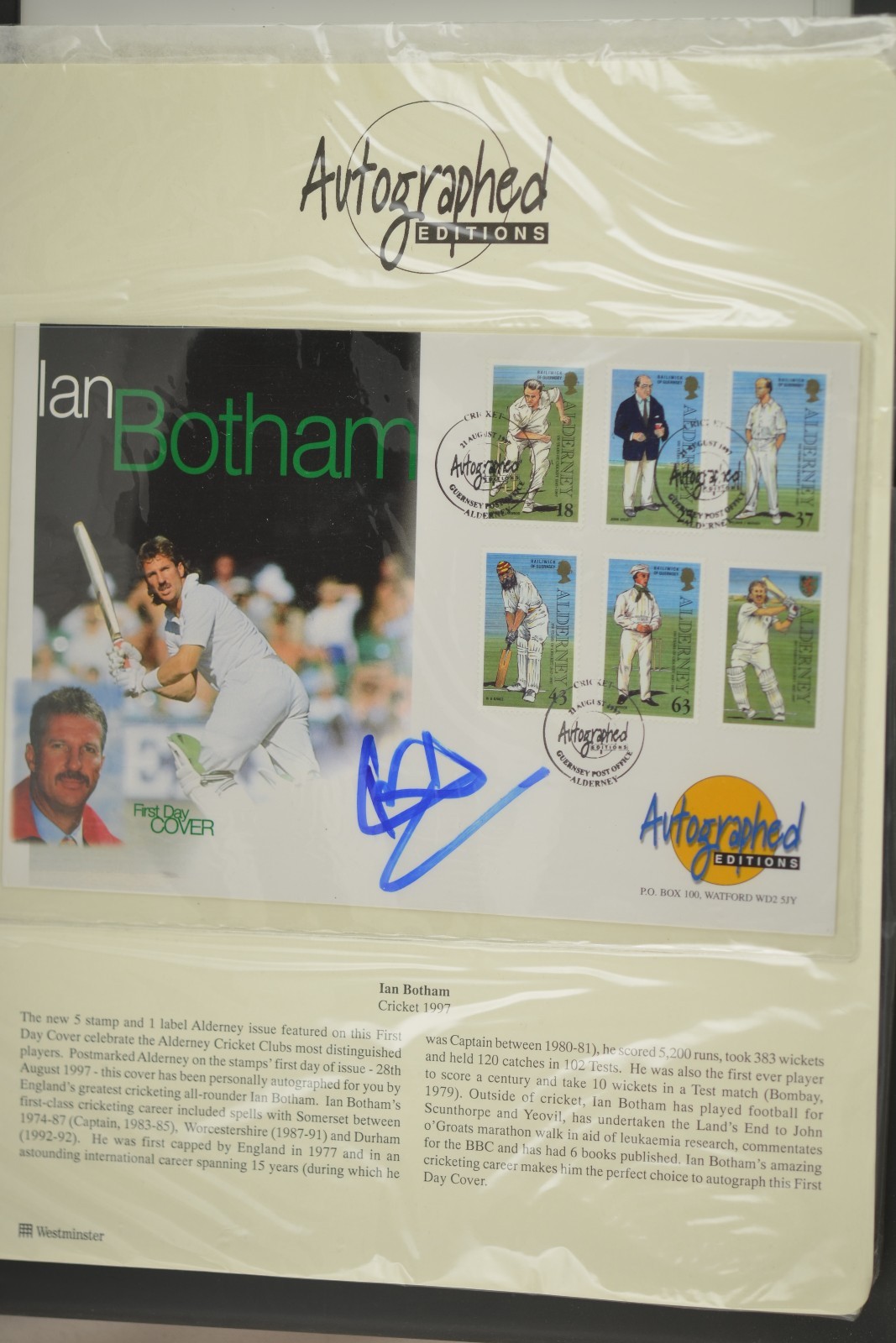 Autographed Editions - IAN BOTHAM FIRST DAY COVER | eBay