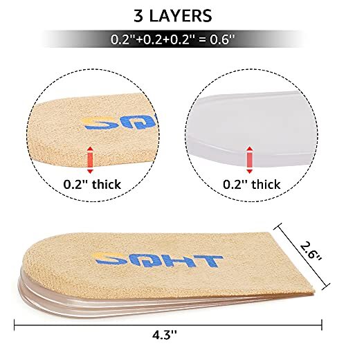 Adjustable Orthopedic Heel Lift Inserts Height Increase Insoles for Leg ...