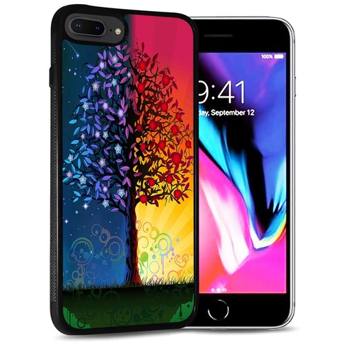 ( For iPhone 8 Plus ) Back Case Cover AJ12105 Day Night Tree | eBay ...