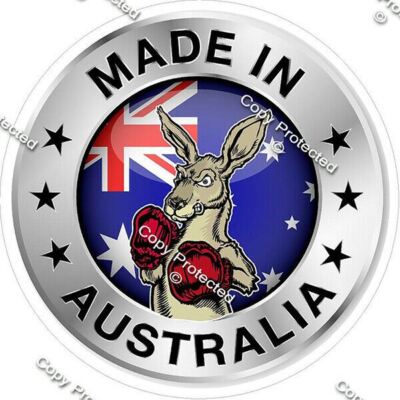 Made In Australia Aussie Flag Boxing Kangaroo Sticker 150mm Decal Car ...