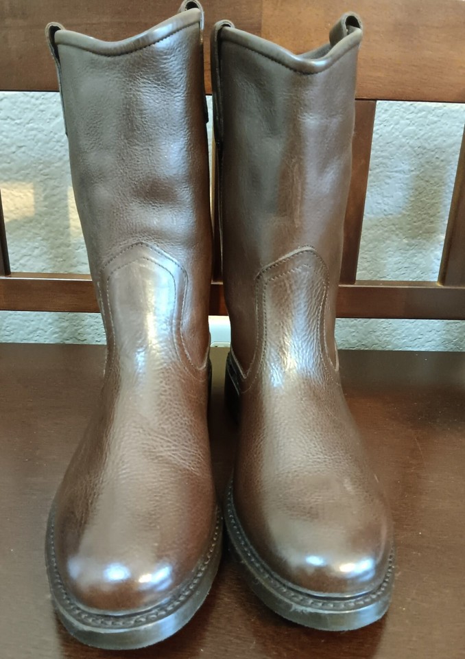 NEW Allen Edmonds "DALLAS" Men's Roper Boots 8 D Dark Brown Leather ...