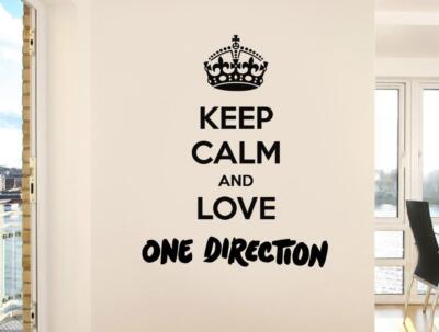 KEEP CALM AND LOVE ONE DIRECTION Decal WALL STICKER Home Decor Art ...
