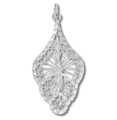 925 Sterling Silver Diamond Cut Filigree Leaf Pendant Jewelry Gifts | eBay