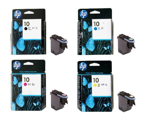 4 X HP Printer Head Deskjet 2000c 2500c 2500cn / No. 10 C4800A -C4803A ...