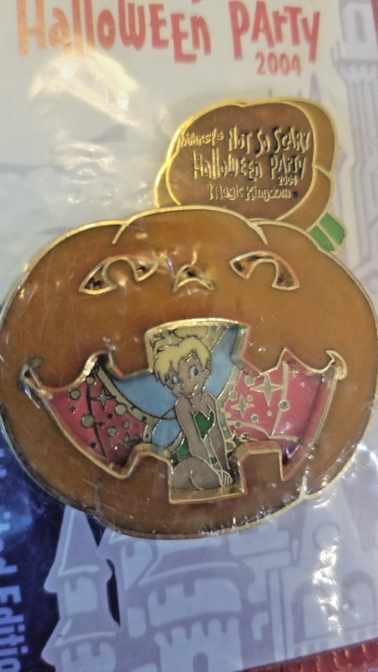 Disney WDW Not So Scary Tink Tinker Bell Pumpkin Pin Halloween 2004 ...