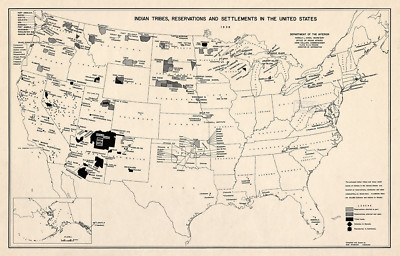 US Indian Tribes, Reservations & Settlements Map Native American ...