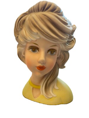 Rare Vintage Lady Head Vase Teen "Ghost Girl" Inarco E6210 | eBay