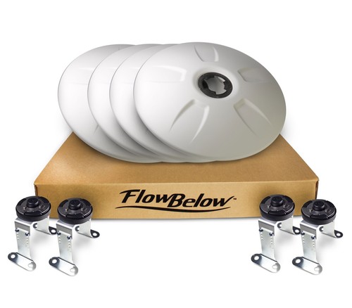 FlowBelow Aero Wheel Cover Set, 4 White 22.5 Aerodynamic Hub Caps SUPER ...