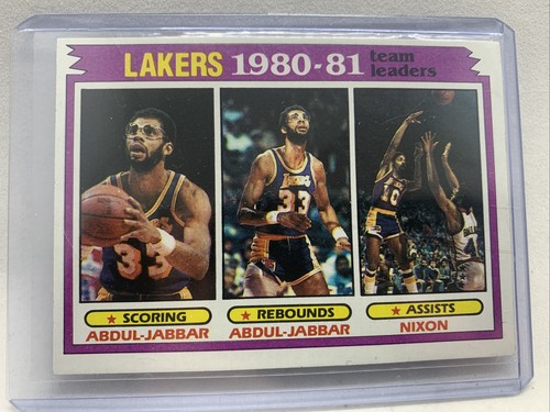 1981-82 Topps Lakers 1980-81 Team Leaders Kareem Abdul-Jabbar #55 HOF ...