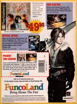 Final Fantasy VIII 8 Funcoland - Video Game Print Ad / Poster Promo Art ...