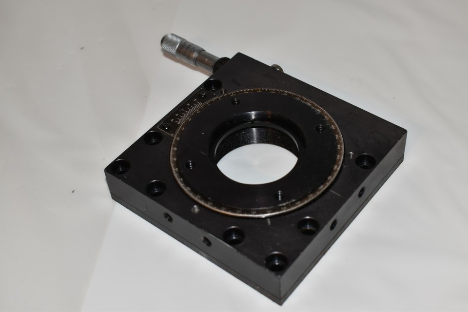 JM NEWPORT NRC MODEL 470-A ROTATIONAL STAGE 4.5"X 4.5" 2" DIAM (VQ83 ...