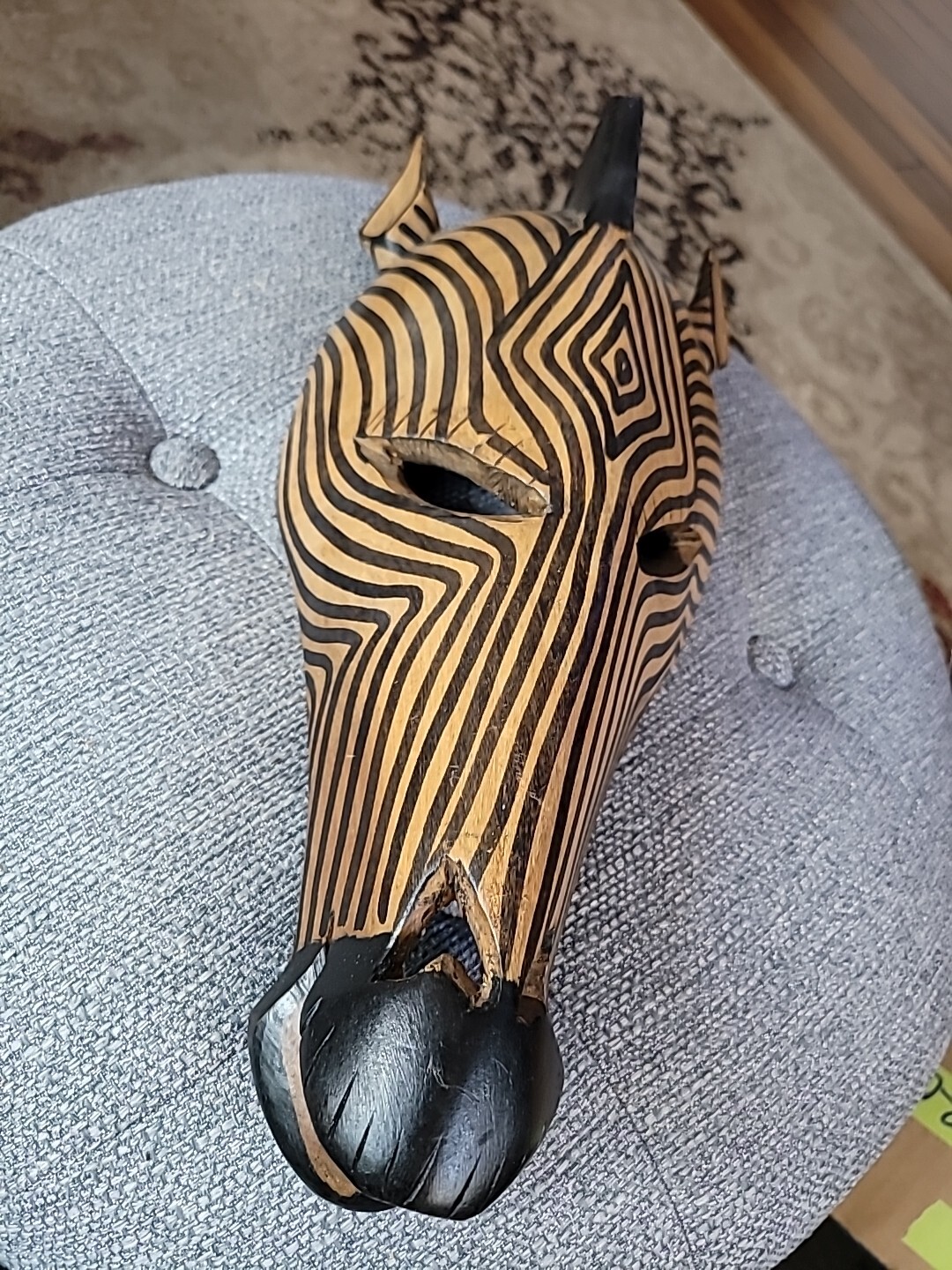 Vintage African Zebra Mask Wooden Hand Carved And Painted Animal Wall ...