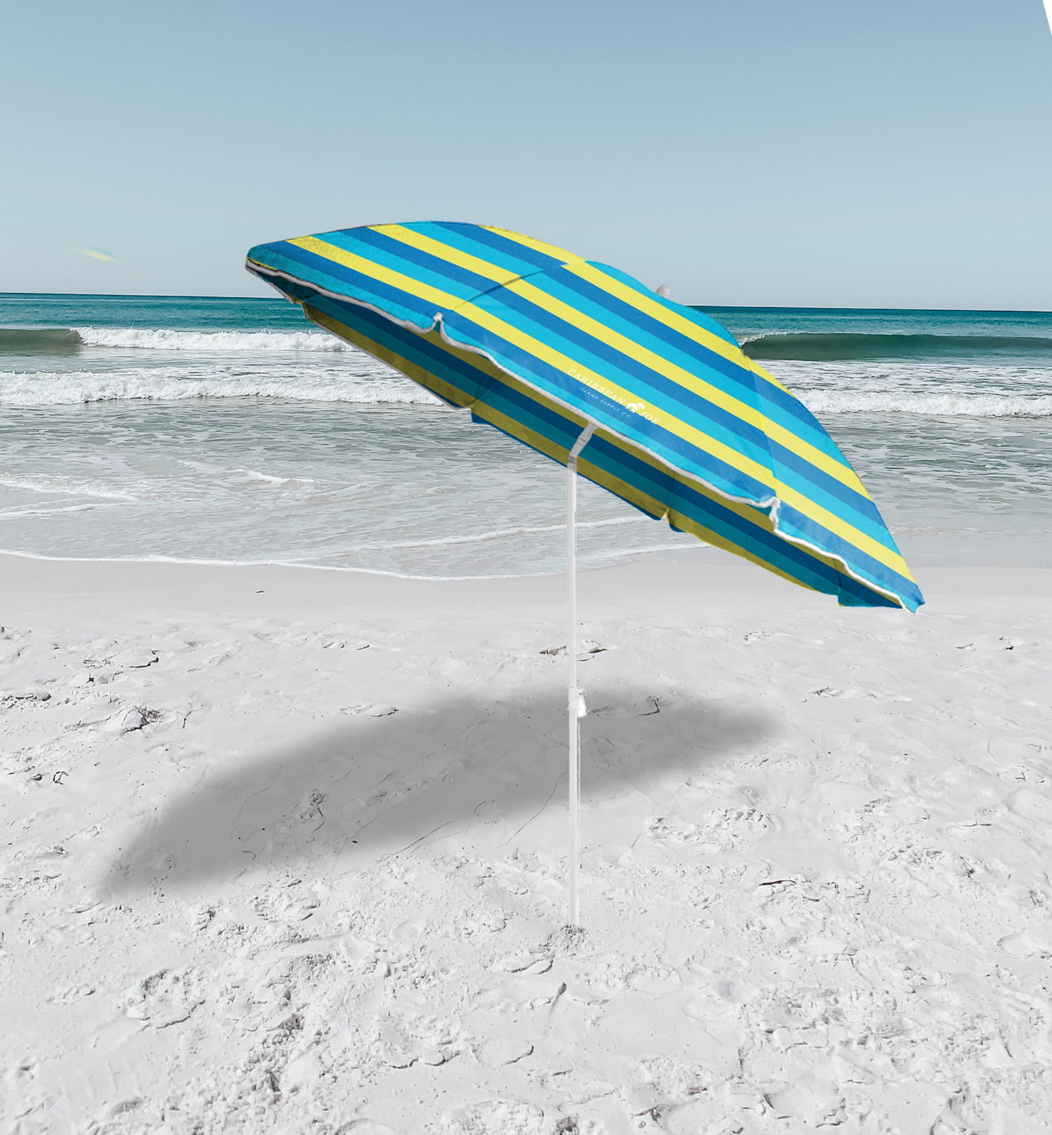 Caribbean Joe 6' Beach Umbrella With UV Protection And Matching Case ...